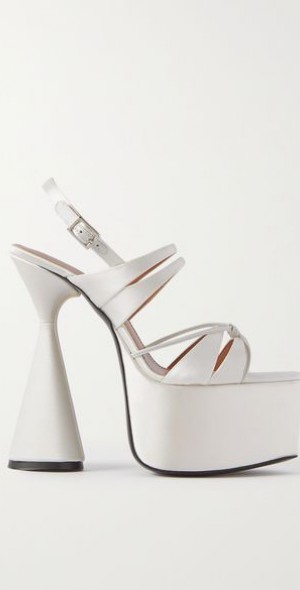 D'ACCORI - Belle leather and satin platform sandals