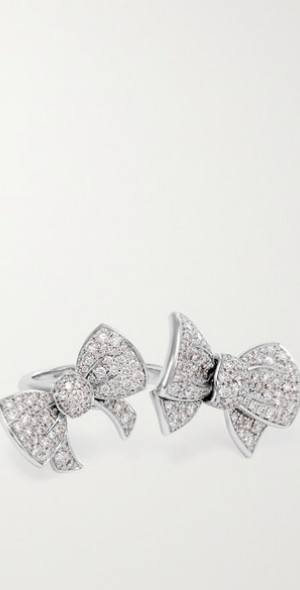 DAVID MORRIS - Beaux Double 18-karat white gold diamond ring