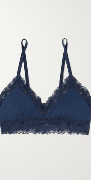 Eberjey Rosalia Lace Trimmed Stretch Tencel Modal Jersey Soft Cup Bra