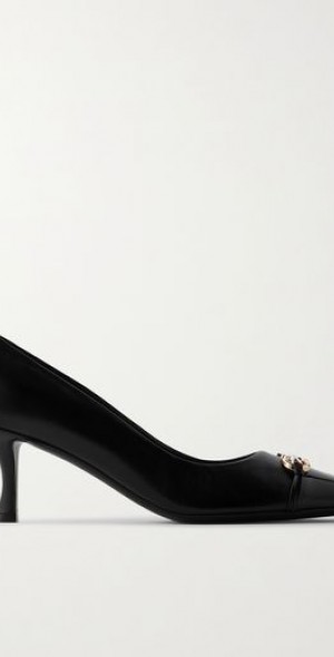 FERRAGAMO - Bria embellished leather pumps