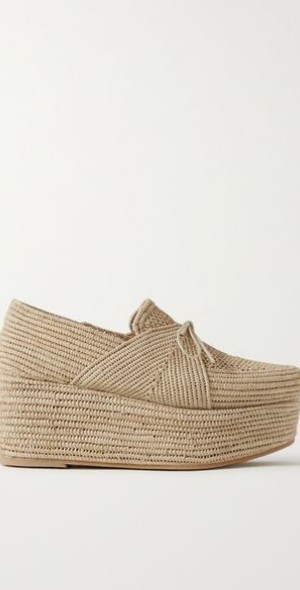 GABRIELA HEARST - + Clergerie Diamond raffia platform brogues