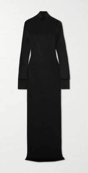 GALVAN - Iris jersey turtleneck gown