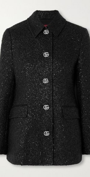 GUCCI - Embellished metallic tweed jacket