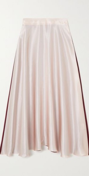 HALPERN - Two-tone silk-satin midi skirt