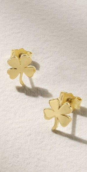 JENNIFER MEYER - Mini Clover 18-karat gold earrings