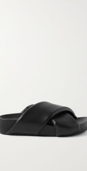 JIL SANDER - Leather platform slides