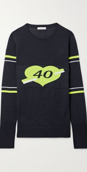 L'ETOILE SPORT - + NET SUSTAIN 40-Love intarsia wool sweater