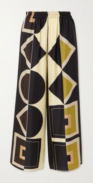 LOUISA PARRIS - The Lisbon printed silk-twill wide-leg pants