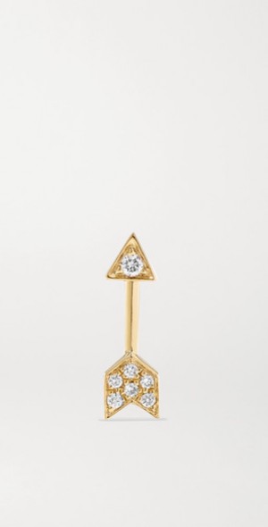 MARIA TASH - Arrow 18-karat gold diamond earring