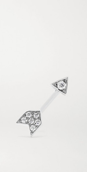 MARIA TASH - Arrow 18-karat white gold diamond earring
