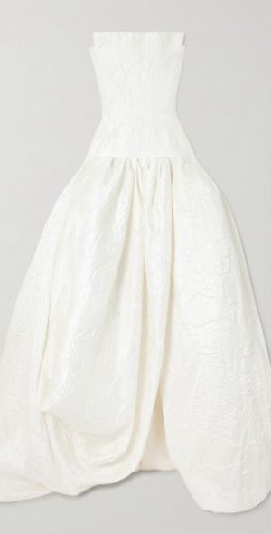 MATICEVSKI - Harlequin strapless wrap-effect cloqué gown