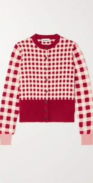 MOLLY GODDARD - Toni gingham wool-blend cardigan