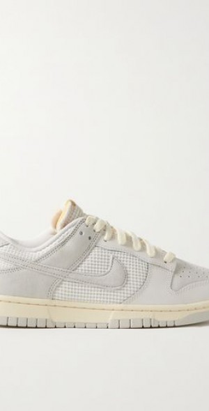 NIKE - Dunk Low waffle-knit, suede and leather sneakers