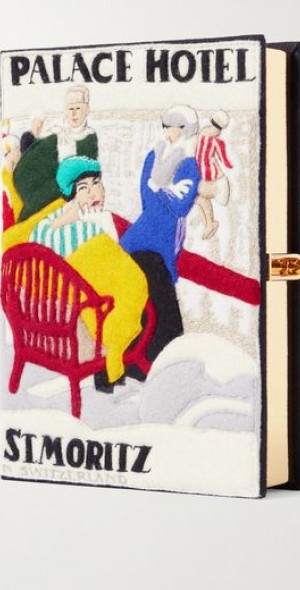 OLYMPIA LE-TAN - St Moritz Hotel embroidered appliquéd canvas clutch