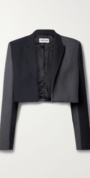 PARTOW - Florian cropped two-tone wool-twill blazer