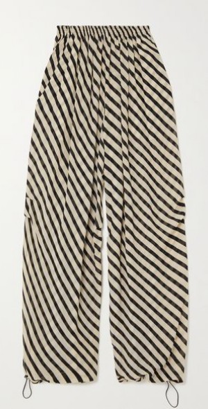 PETAR PETROV - Santorini striped wide-leg crepon pants