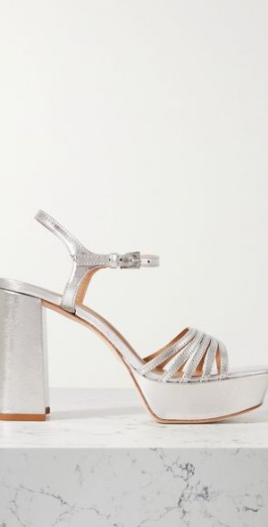 REFORMATION - + NET SUSTAIN Molly metallic leather platform sandals