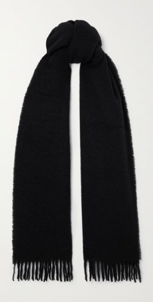 SAINT LAURENT - Woven fringed scarf