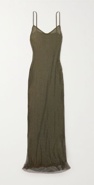 SELF-PORTRAIT - Crystal-embellished fishnet gown