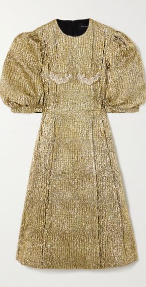 SIMONE ROCHA - Embellished metallic cloqué midi dress