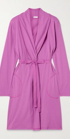 SKIN - Coleen organic Pima cotton-jersey robe