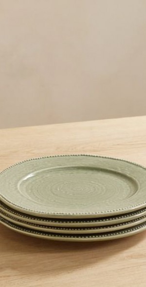 SOHO HOME - Hillcrest set of four 28cm glazed stoneware dinner plates
