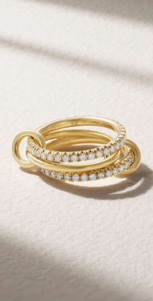 SPINELLI KILCOLLIN - Verona set of three 18-karat gold diamond rings