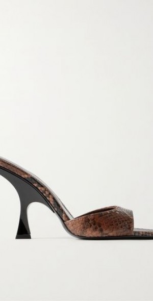 THE ATTICO - Ester snake-effect leather mules