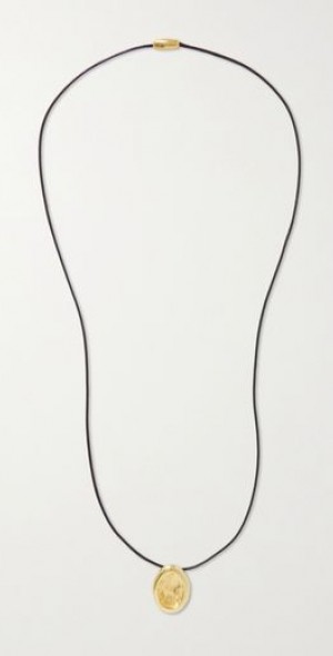 THE YSSO - Aesop gold-plated and cord necklace