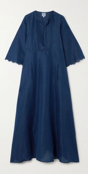 THIERRY COLSON - Rachel cotton and linen-blend maxi dress