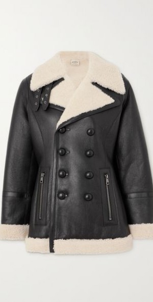 TOD'S - Double-breasted shearling jacket