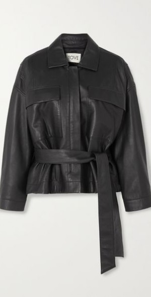 TOVE - Rae belted leather jacket