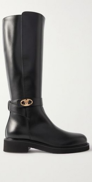 VALENTINO GARAVANI - VLOGO Locker leather knee boots