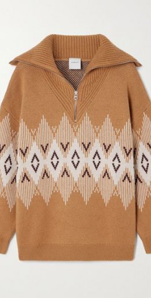 VARLEY - Heidi Fair Isle jacquard-knit half-zip sweater