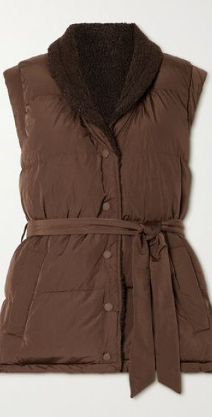 VARLEY - lanville belted reversible bouclé and quilted shell vest