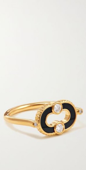 VILTIER - Magnetic 18-karat gold, onyx and diamond ring