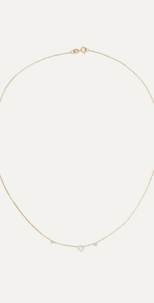 WWAKE - Three Step 14-karat gold diamond necklace