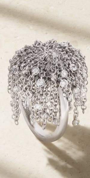 YVONNE LÉON - Pompon 18-karat white gold diamond ring