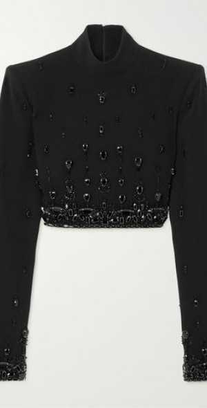 ZUHAIR MURAD - Cropped embellished cady top