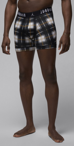 Jordan - Men's Dri-FIT Plaid Boxer Briefs (2-Pack) in White, Size: XL ...