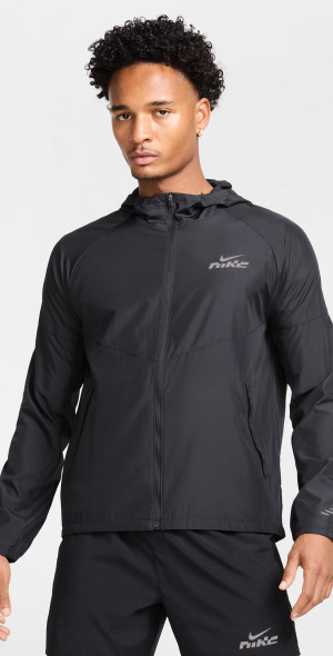 Nike - Men's Miler Flash Water-Repellent Running Jacket in Black ...