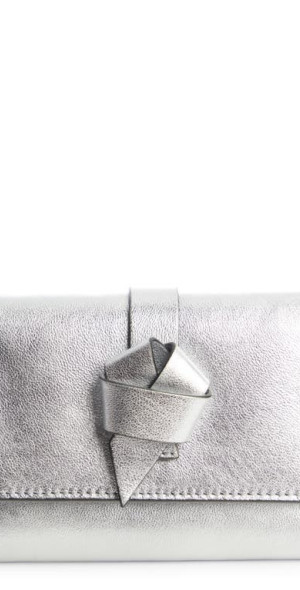 Acne Studios - Musubi Metallic Trifold Wallet in Silver at Nordstrom