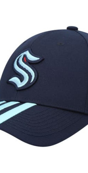 adidas - Men's Navy Seattle Kraken Locker Room Primegreen Three Stripe ...