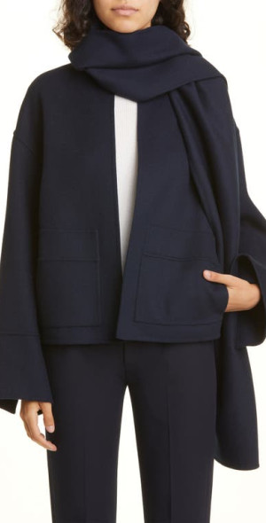 A.L.C. - A. L.C. Finley Oversize Wool Blend Jacket & Scarf in Navy at ...