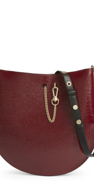 AllSaints - Beaumont Leather Hobo Bag in Liquid Rouge