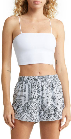 Alo - Goddess Rib Bandeau Top in White