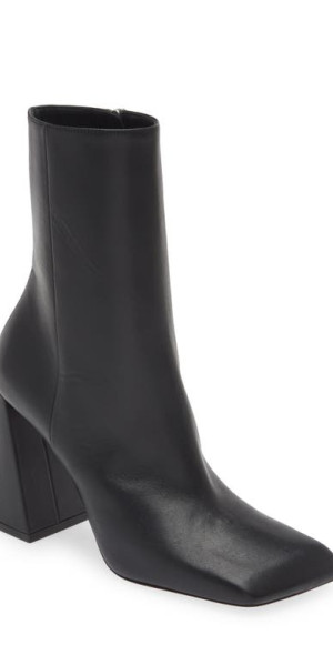 Amina Muaddi - Marine Square Toe Bootie in Black