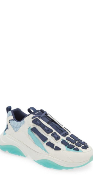 AMIRI - Bone Runner Running Shoe in Blue-Nubuck/Mesh/Leather at Nordstrom