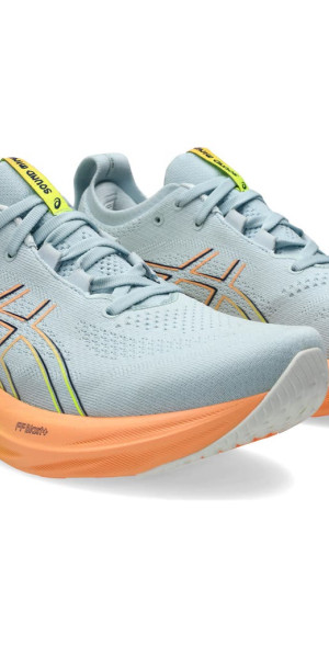 ASICS GEL NIMBUS 26 PARIS Running Shoe in Cool Grey Safety Yellow at Nordstrom Size 7