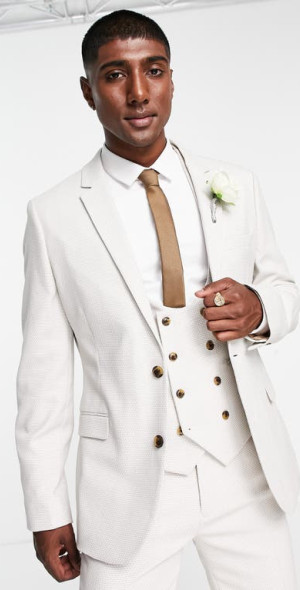 ASOS DESIGN - Slim Fit Suit Jacket in Stone at Nordstrom
